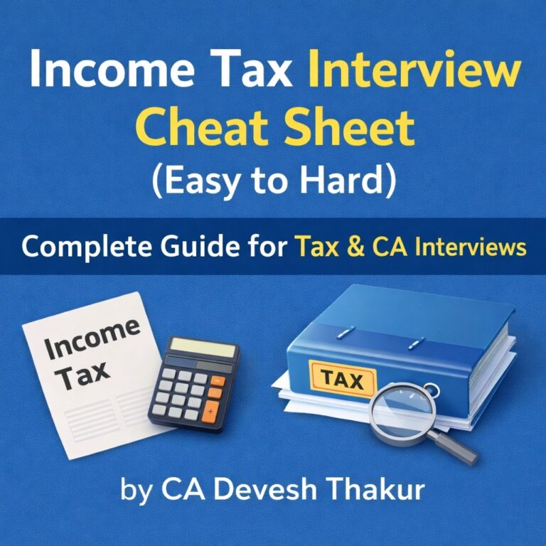 Income Tax Interview Cheat Sheet (Easy to Hard) – Complete Guide for ...
